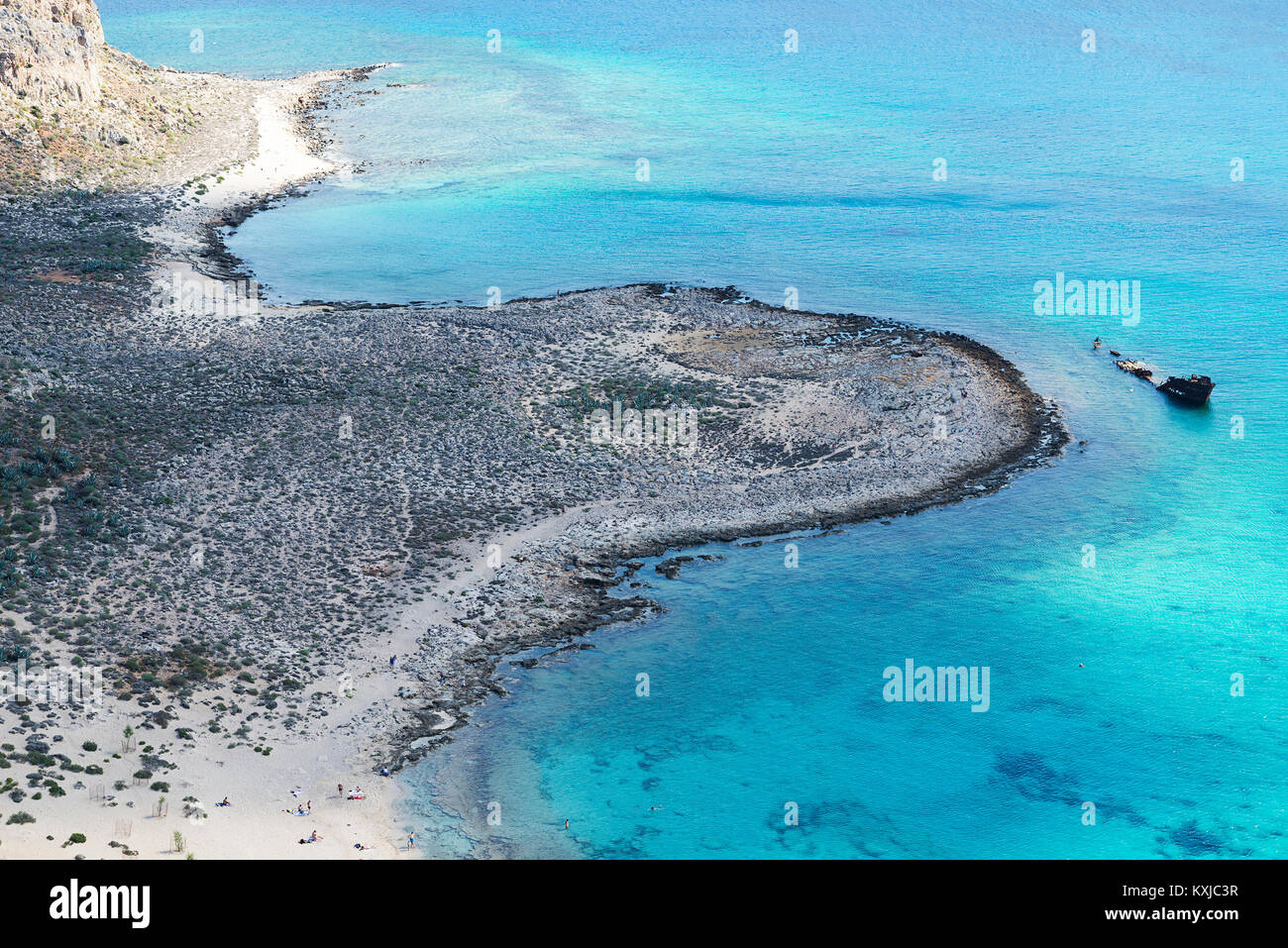 Sea views from the top of the fortress of Gramvousa. The island of ...