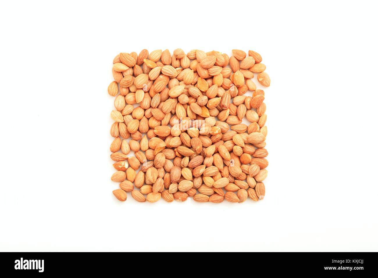 Mahlab seeds in a square shape on a white background Stock Photo - Alamy
