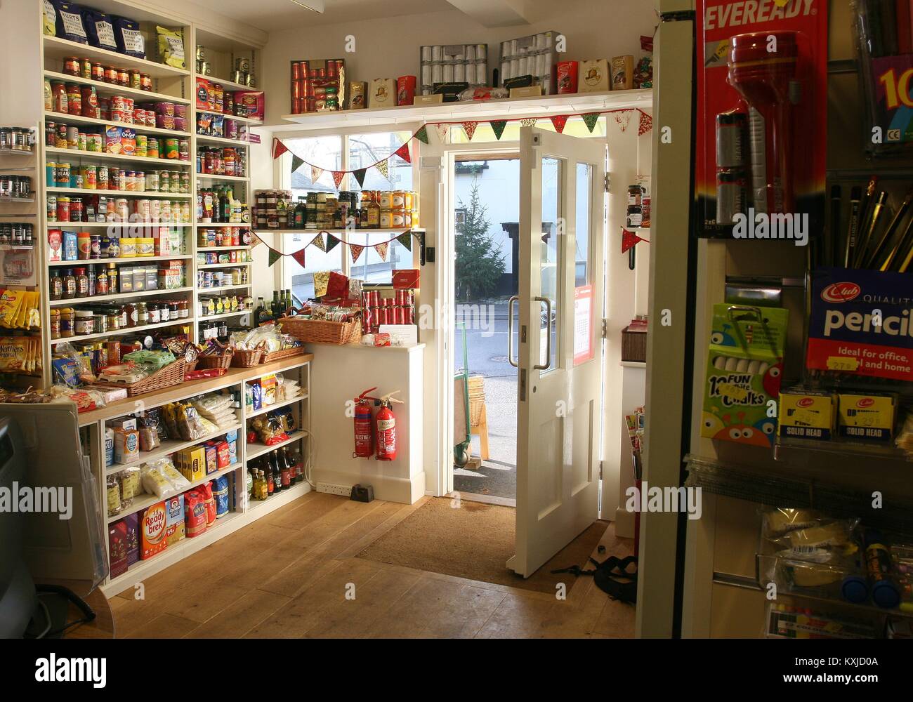 An internal image of a well stocked village shop in Hindon, Wiltshire ...