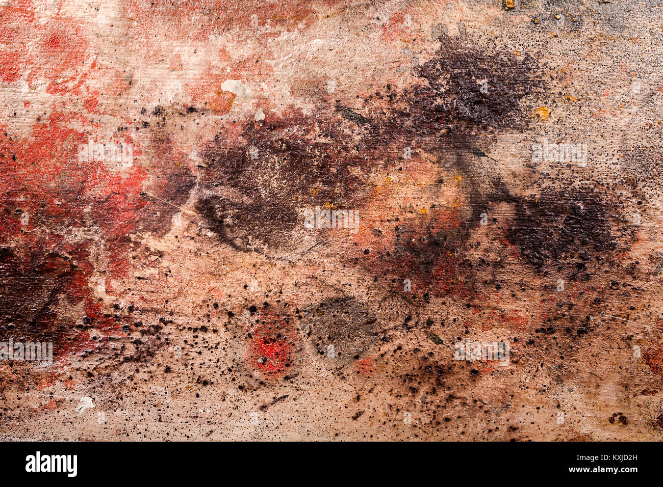 Yellow brown and red messy wall stucco texture background. Decorative ...