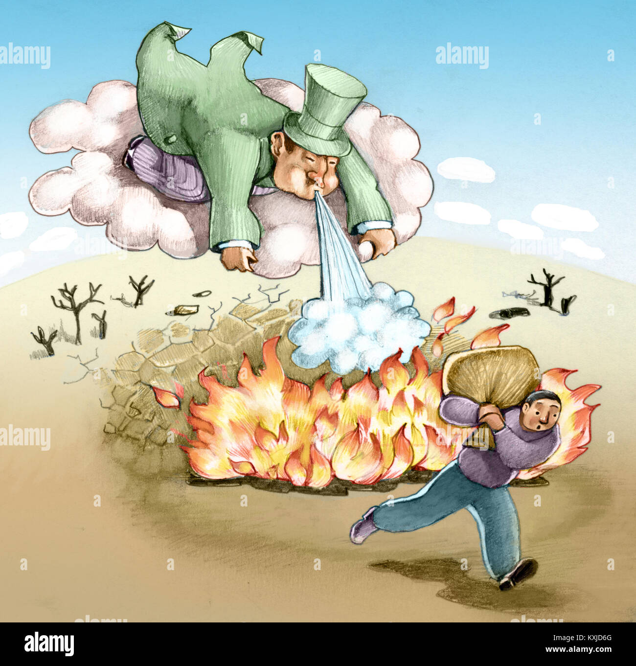 Desertification cartoon illustration hi-res stock photography and ...