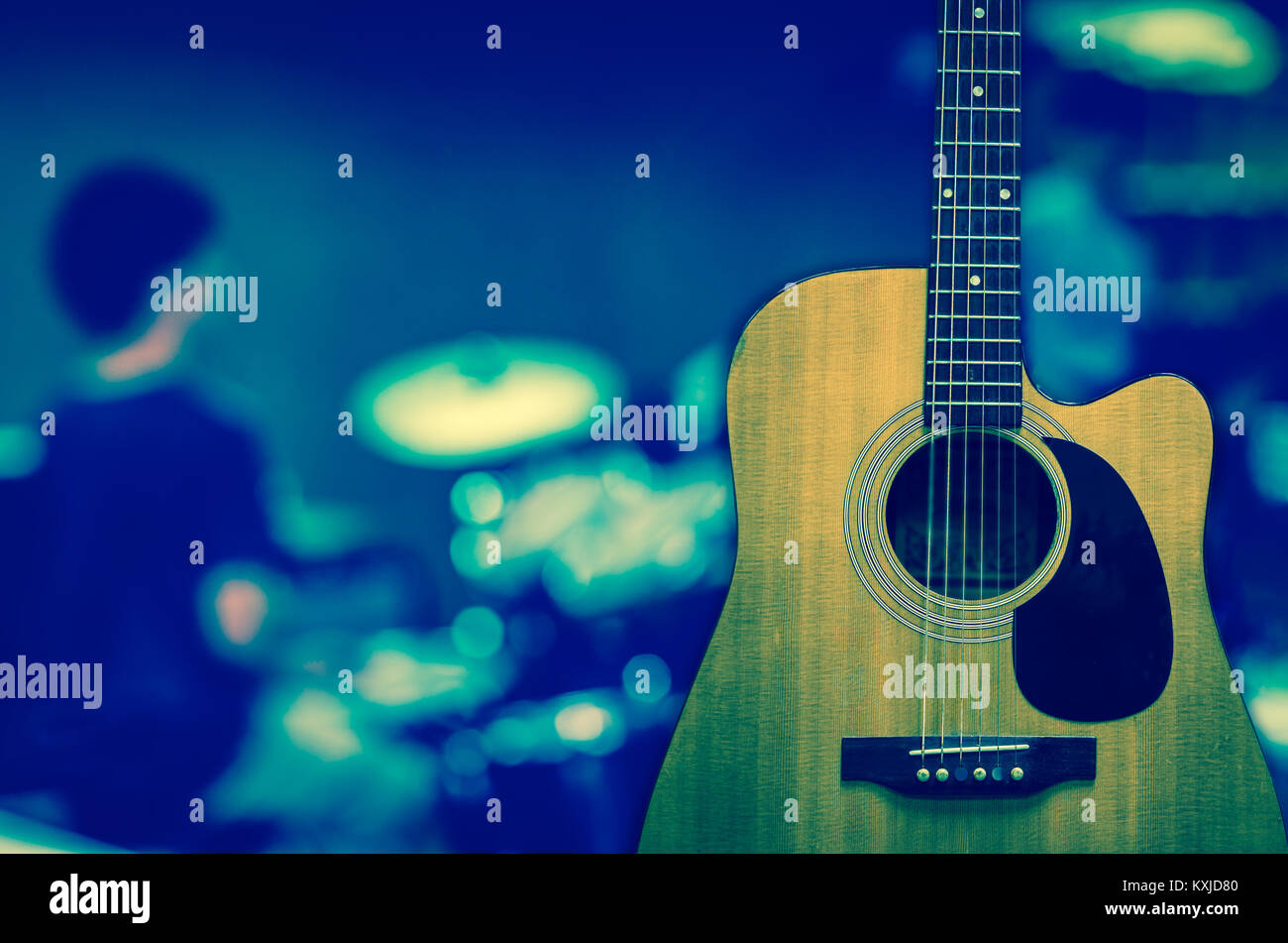 Guitar on music band background, musical concept Stock Photo - Alamy