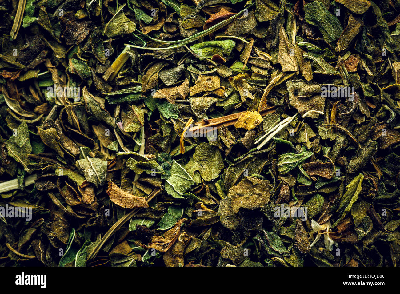 Peppermint tea macro background texture. Top view Stock Photo - Alamy