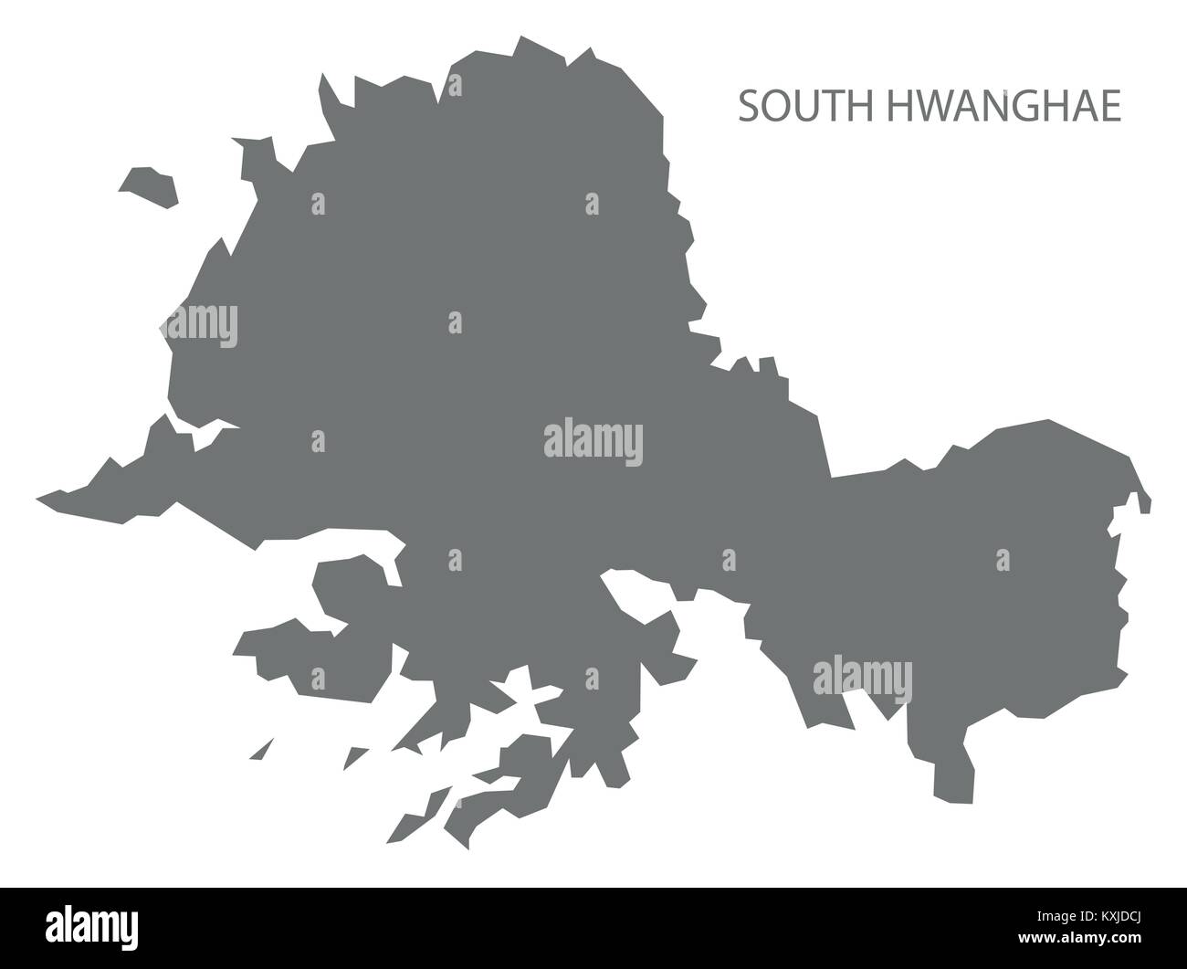 South Hwanghae map of North Korea grey illustration silhouette shape ...