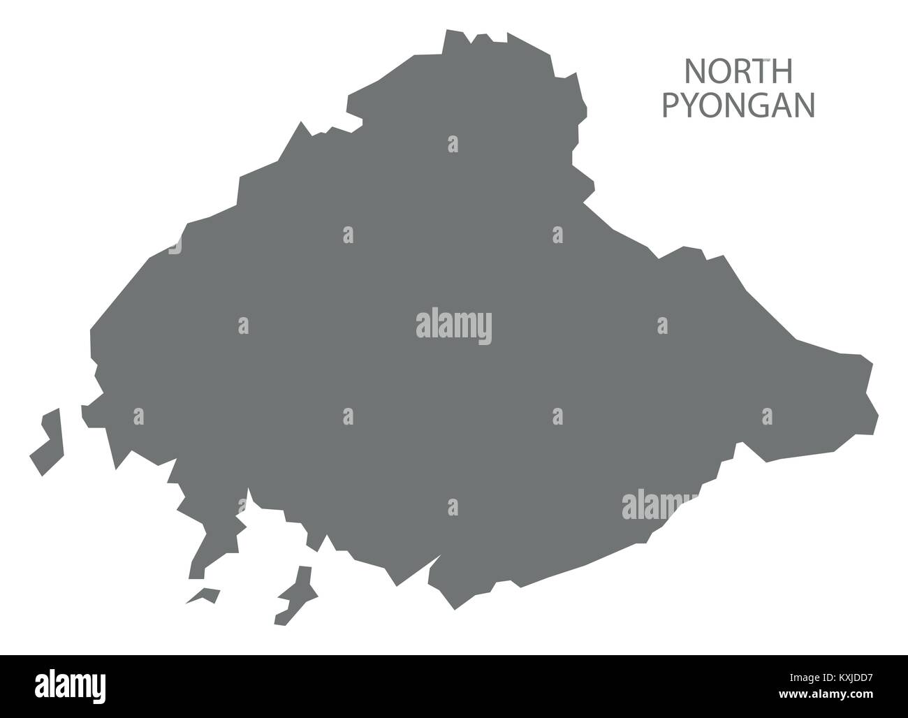 North Pyongan map of North Korea grey illustration silhouette shape ...