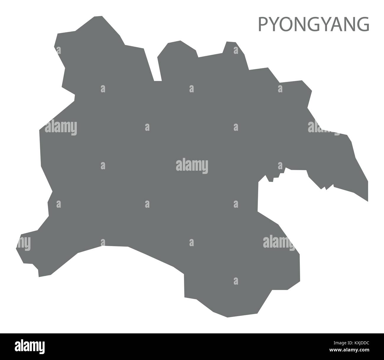 Pyongyang map of North Korea grey illustration silhouette shape Stock ...