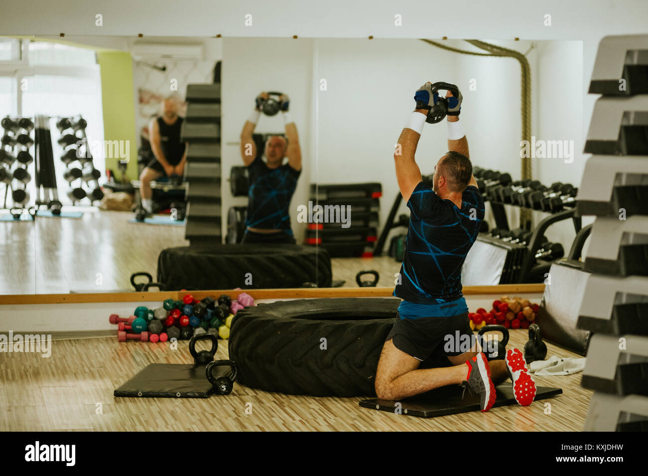 cross fitness group training workout. functional training Stock Photo ...
