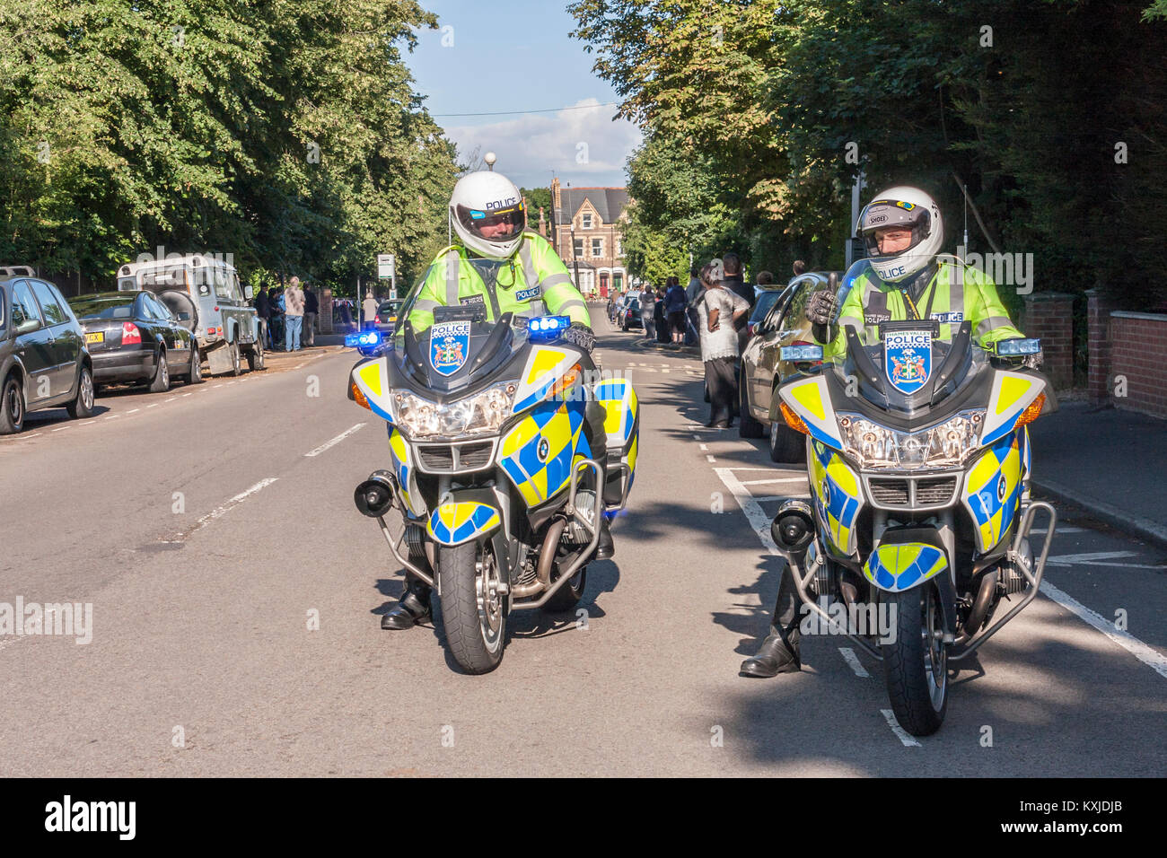 Thames Valley Police Motorcyclists riding BMW R1200RT Motorcycles Stock ...