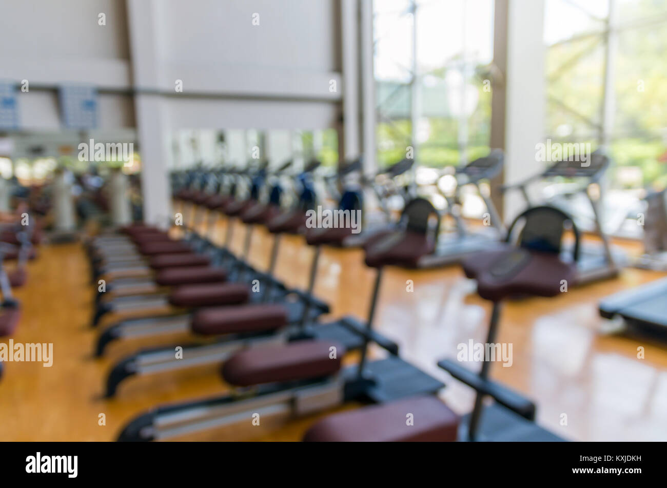 Abstract blurred photo of fitness gym background, sport concept Stock ...