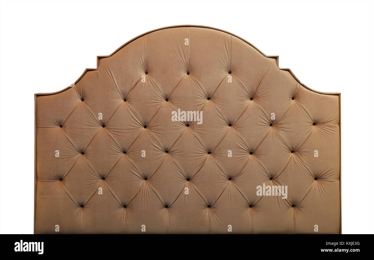 Shaped pastel beige color soft velvet fabric capitone bed headboard of ...