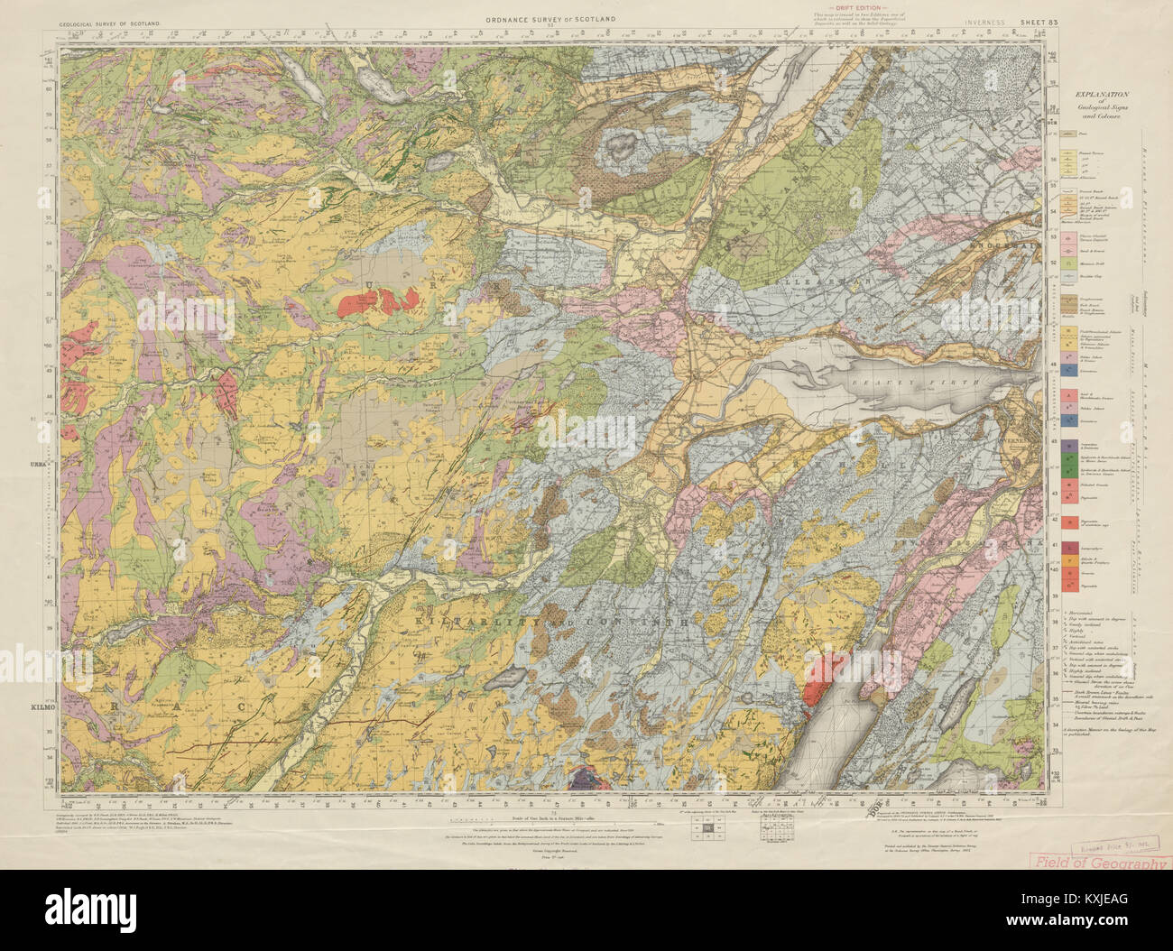 Inverness geological survey sheet 83 Scottish Highlands Beauly Firth ...