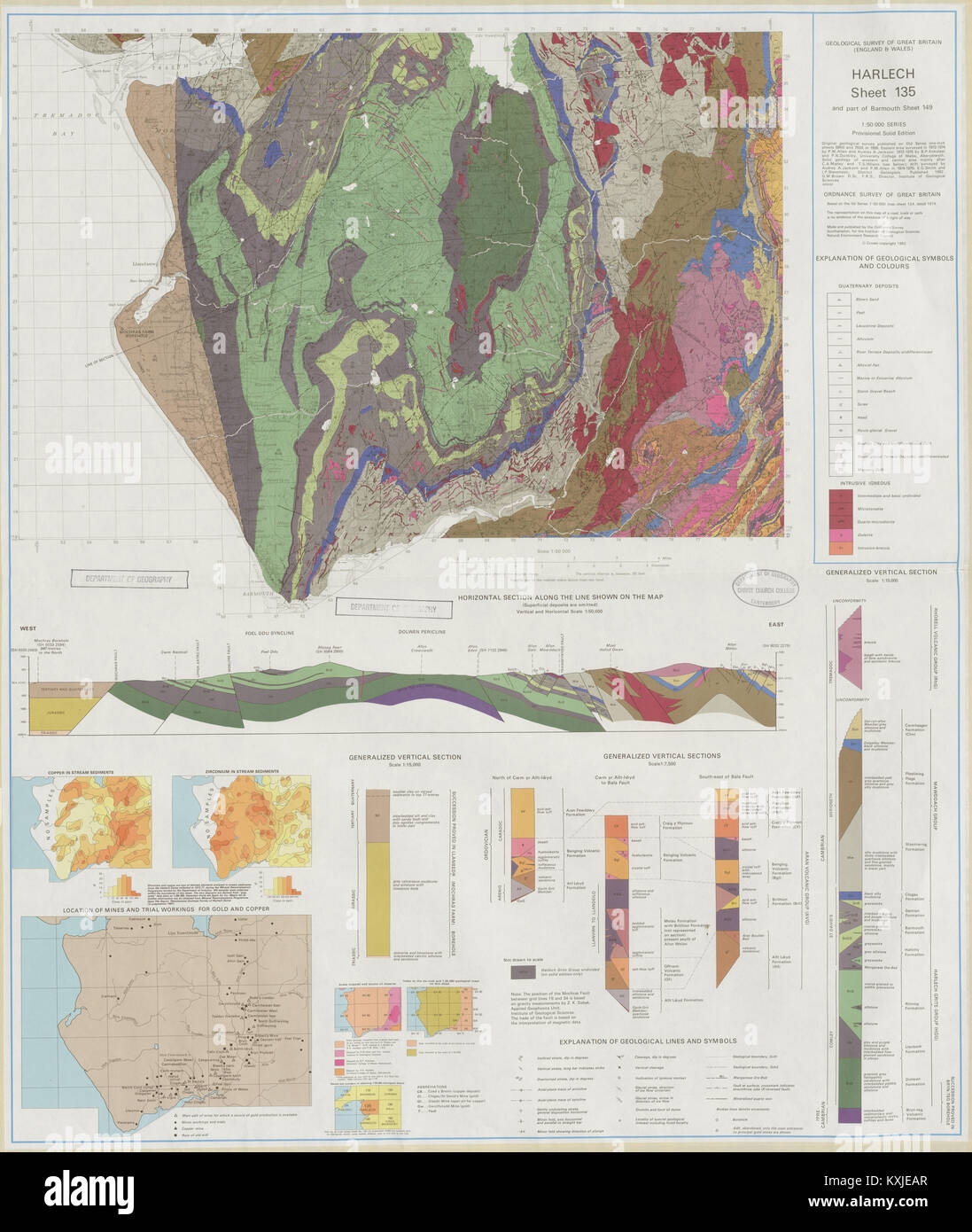 Harlech geological survey sheets 135 & 149 Snowdonia Barmouth 1974 old ...