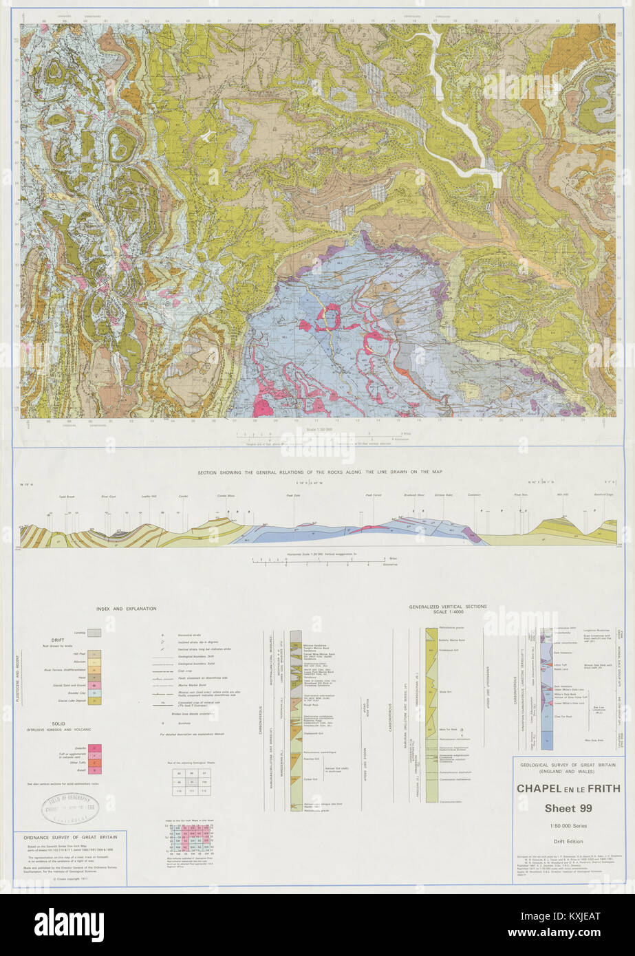 Chapel en le Frith geological survey sheet 99 Derbyshire Peak District ...
