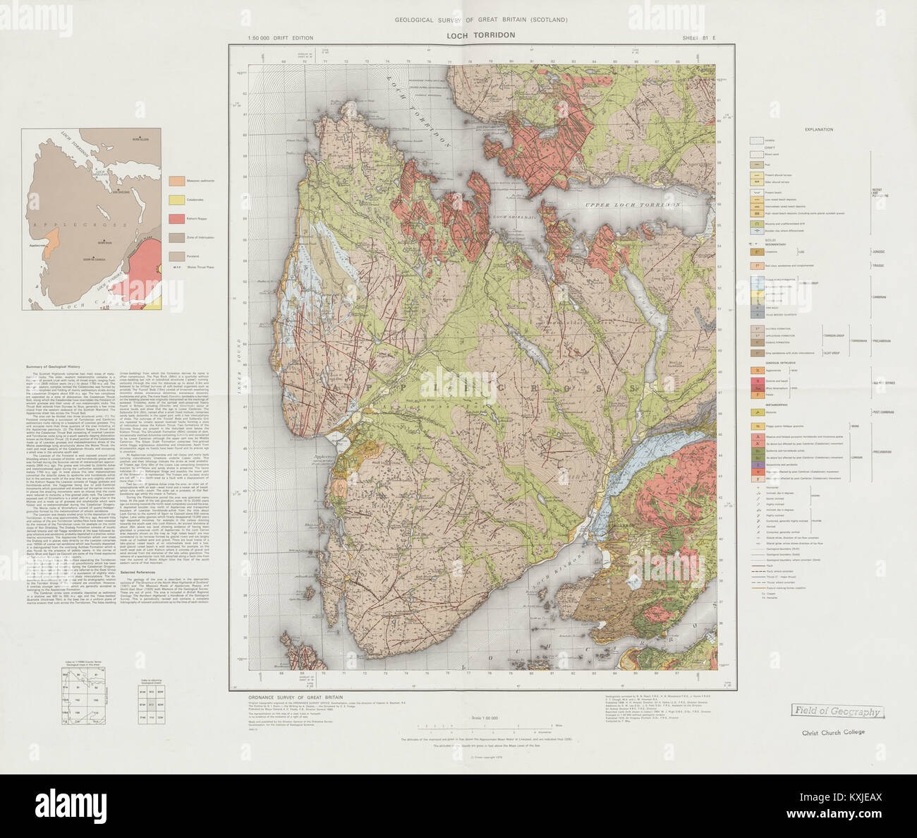 Loch Torridon geological survey map sheet 81. Scotland Applecross ...