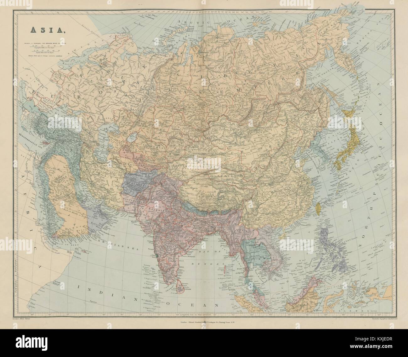 ASIA Japanese Formosa British India Siam Oman Abu Debi (Dhabi) STANFORD ...
