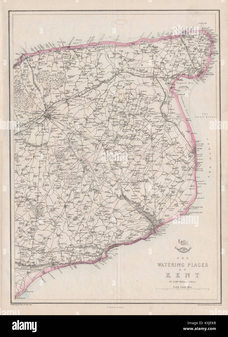 "The Watering Places of Kent" East Kent seaside resorts & ports. WELLER ...