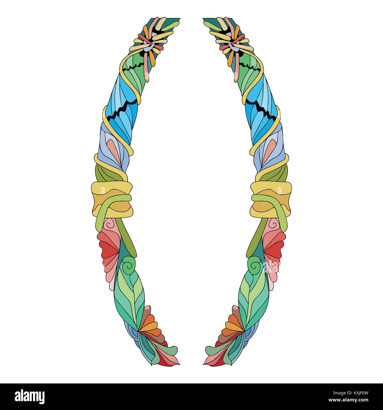 Hand drawn zentangle brackets. Vector decorative unusual object Stock ...