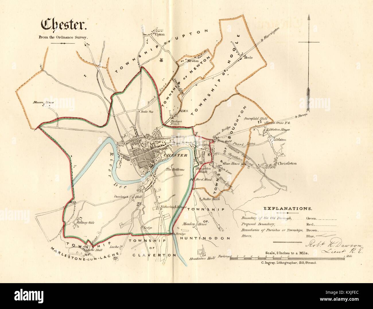 CHESTER borough/town/city plan. REFORM ACT. Cheshire. DAWSON 1832 old ...