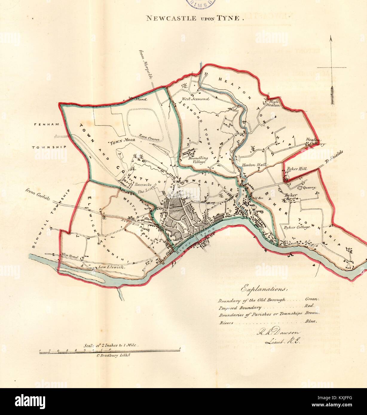 Old Newcastle Tyne Map 1894 Map Scan Newcastle, England, UK