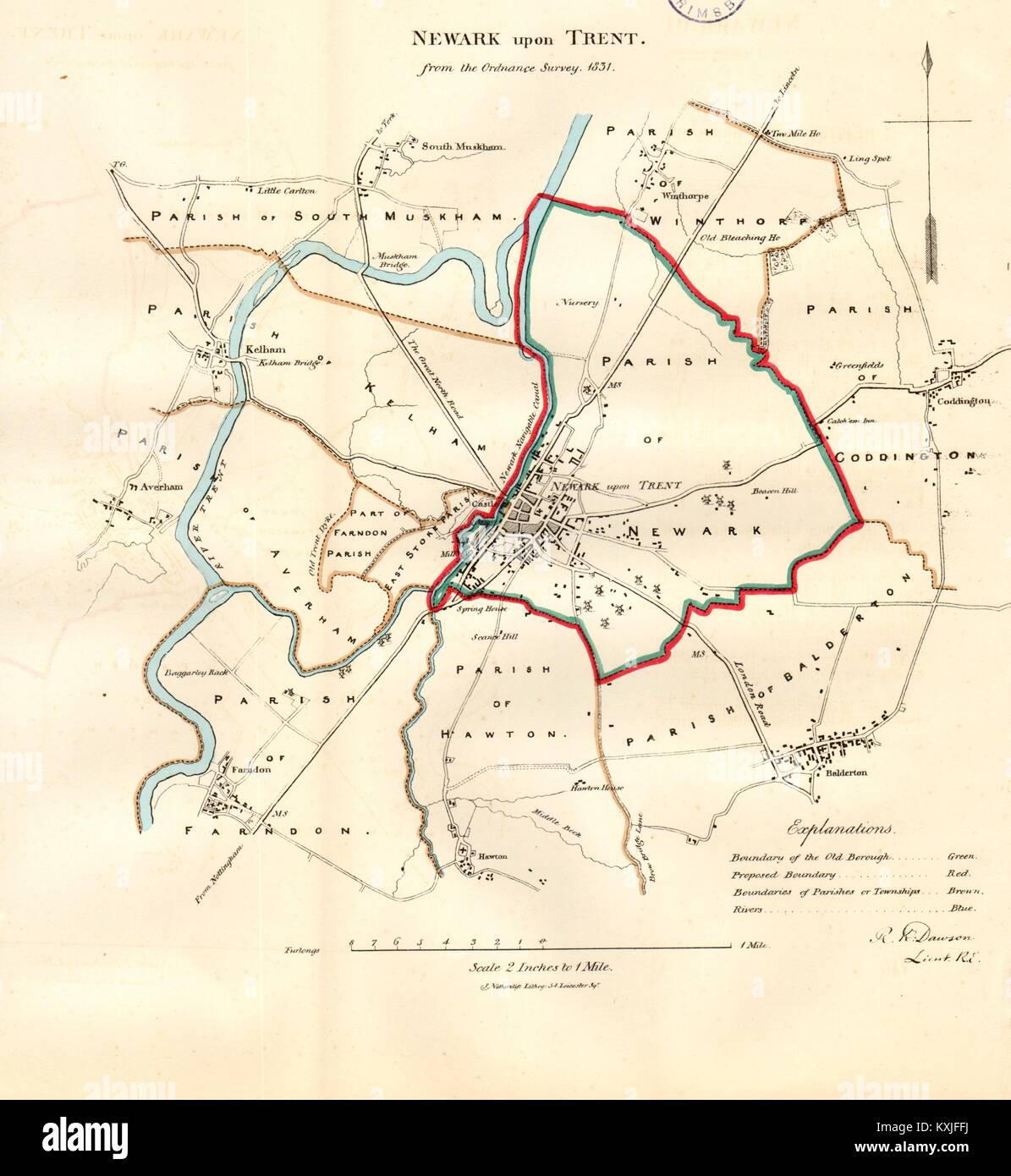 Newark town map hi-res stock photography and images - Alamy