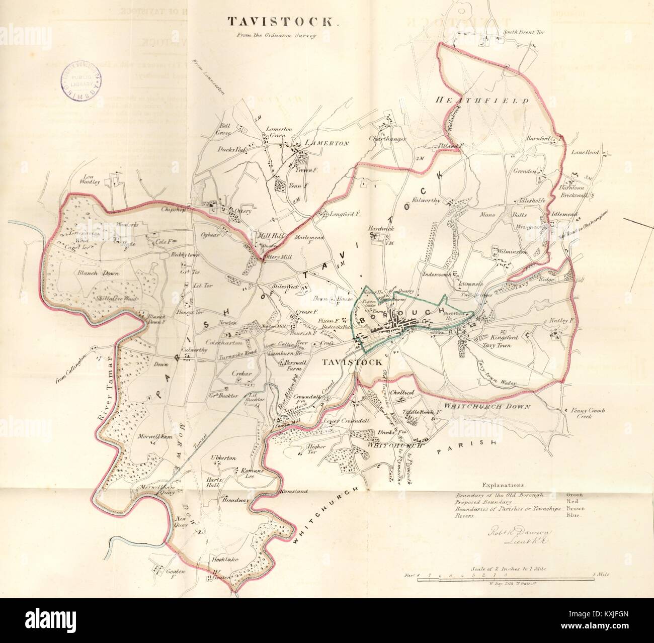 TAVISTOCK borough/town plan. REFORM ACT. Lamerton Devon. DAWSON 1832 ...