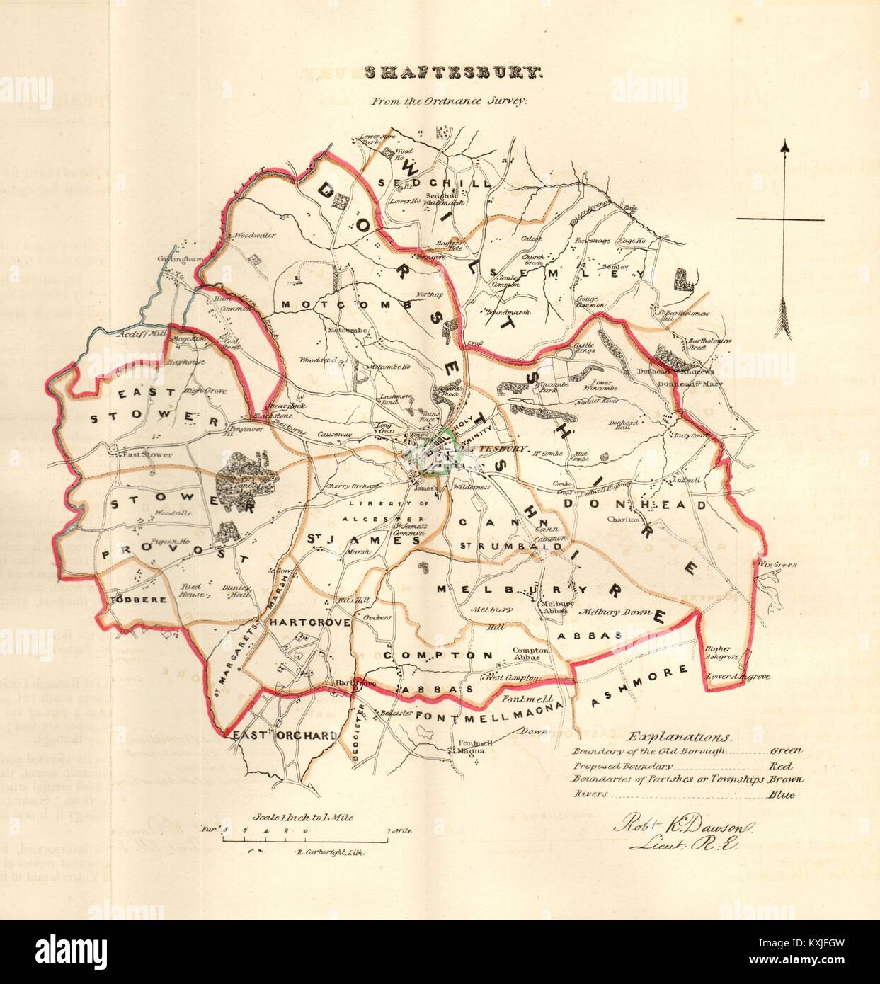 SHAFTESBURY town/borough plan. REFORM ACT. Hartgrove. Dorset. DAWSON ...
