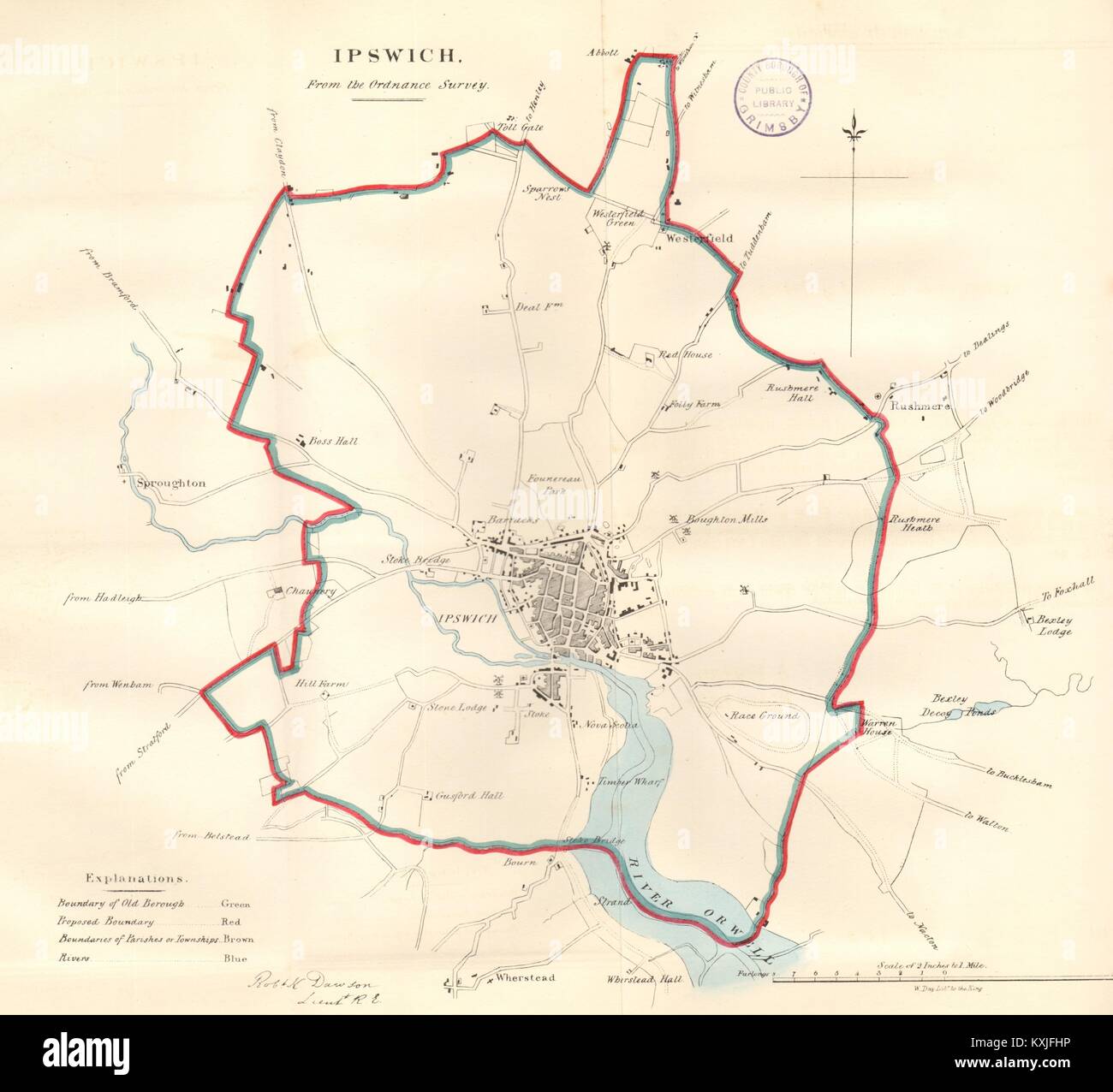 Old map of ipswich hi-res stock photography and images - Alamy