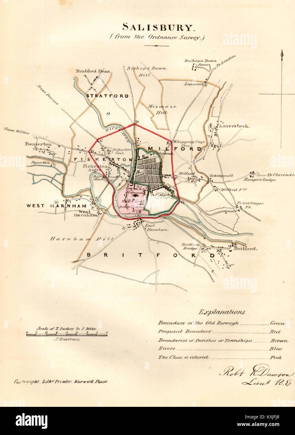 Salisbury outline map hi-res stock photography and images - Alamy