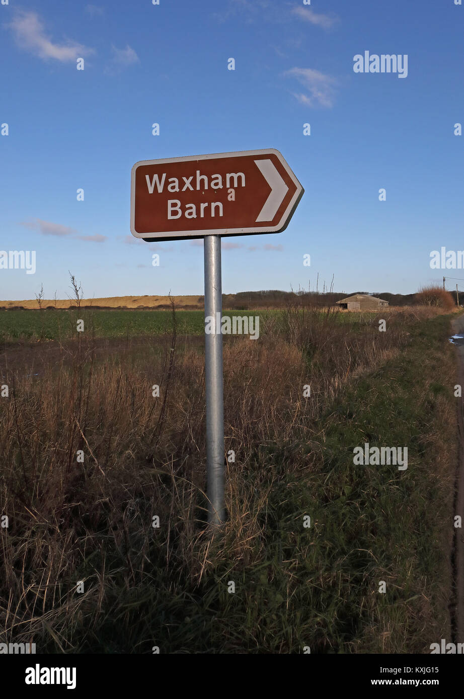sign for Waxham Great Barn Waxham, Norfolk, UK January Stock Photo - Alamy