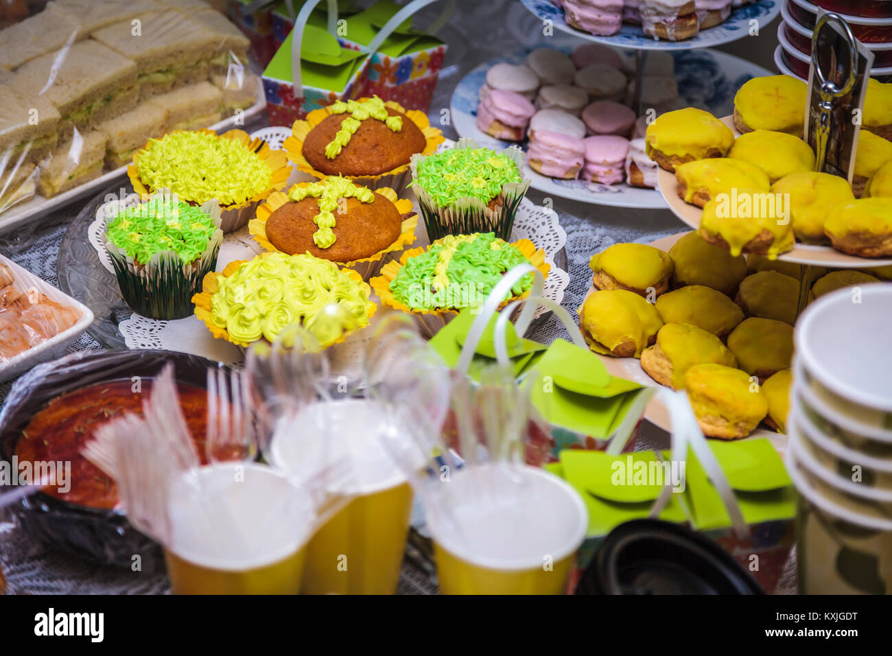 Food snacks display Stock Photo - Alamy