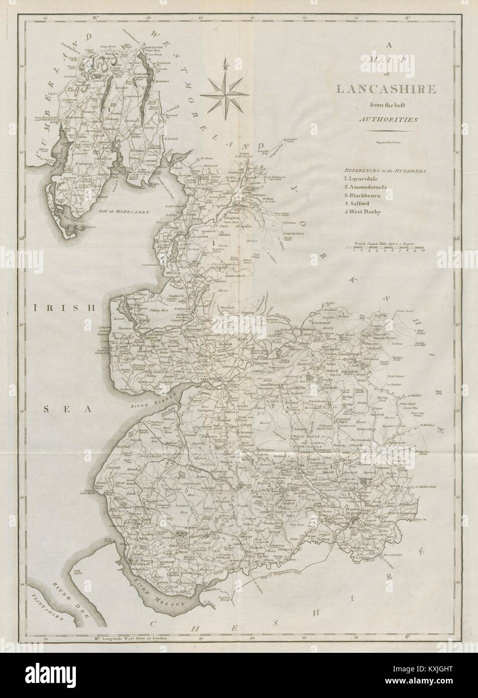 "A map of Lancashire from the best authorities". County map. CARY 1789 ...