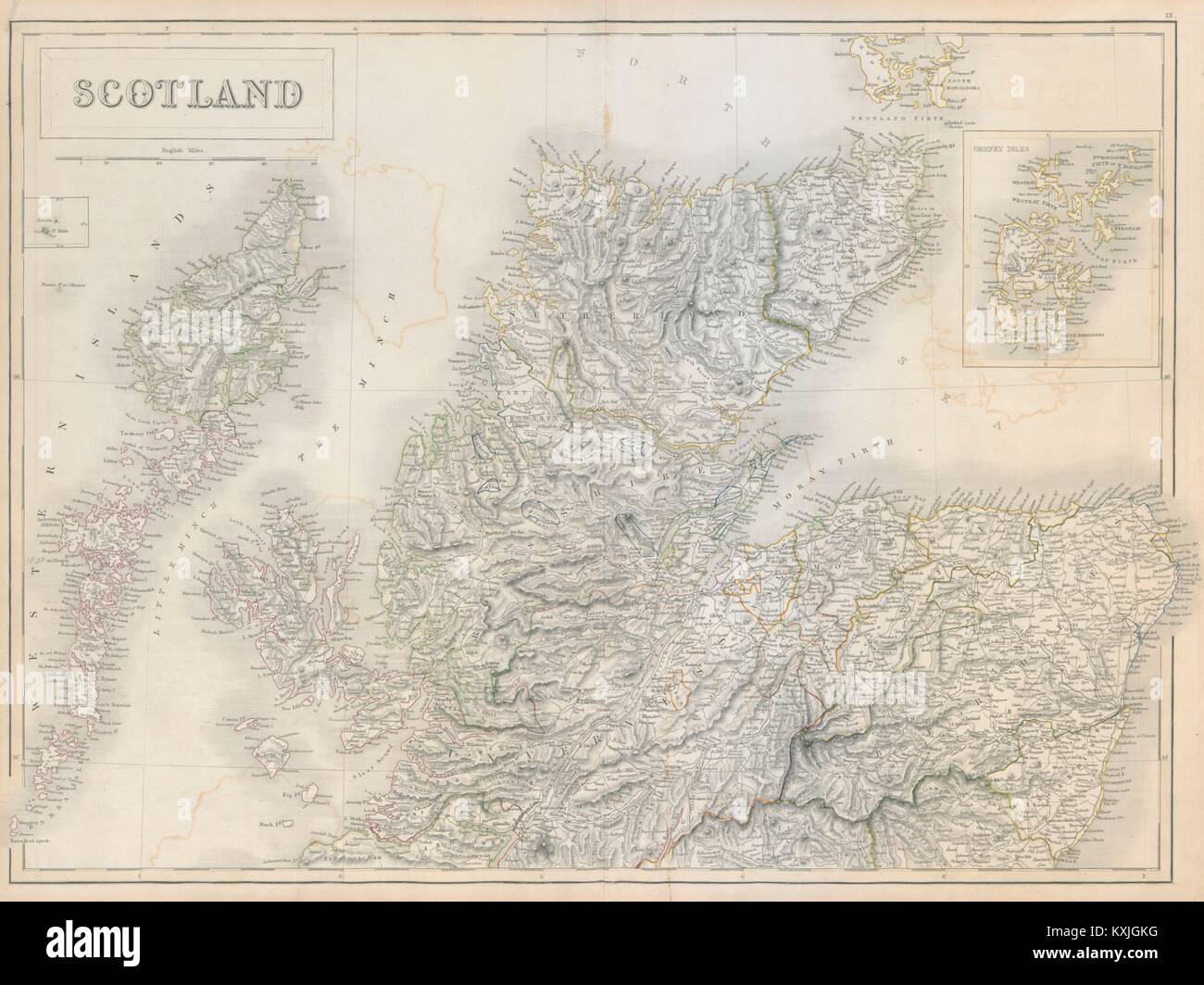 Outline map scotland highlands hi-res stock photography and images - Alamy