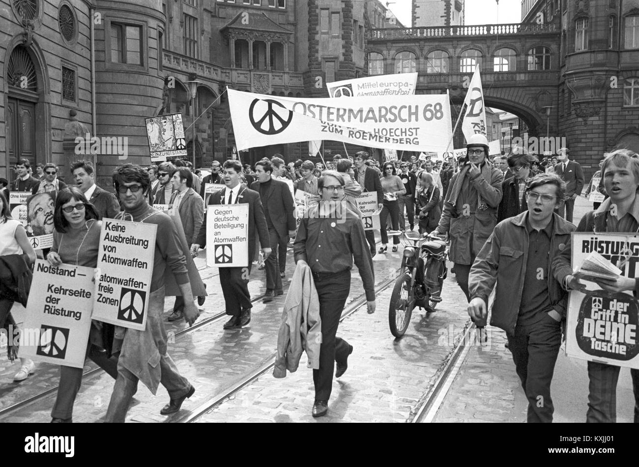 Easter March in Frankfurt am Main on 15 April 1968. | usage worldwide ...