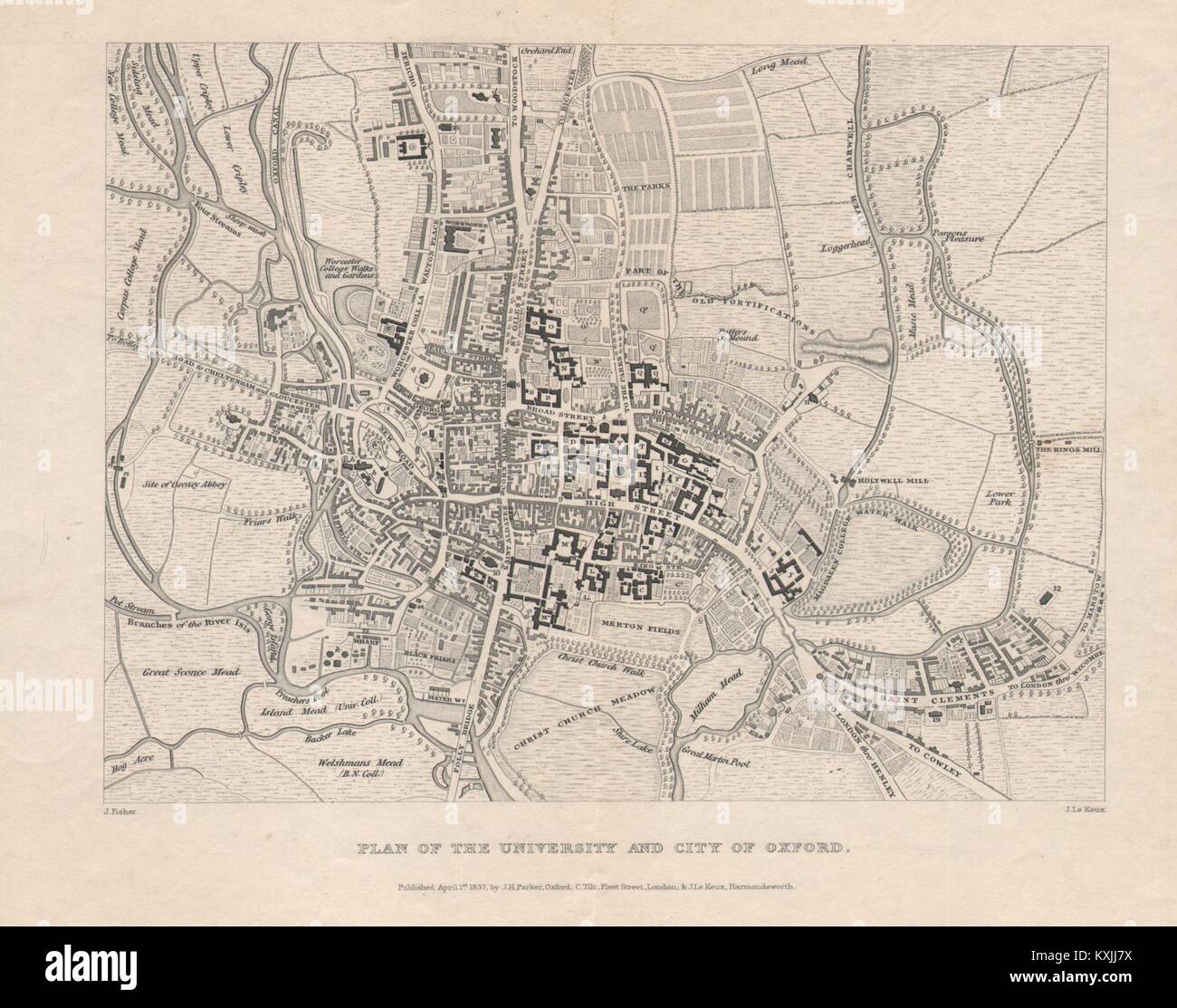 Map of university of oxford hi-res stock photography and images - Alamy