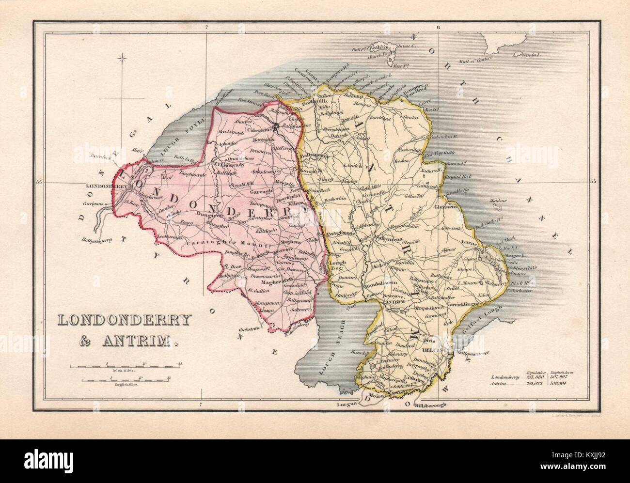 County Antrim Map High Resolution Stock Photography and Images - Alamy