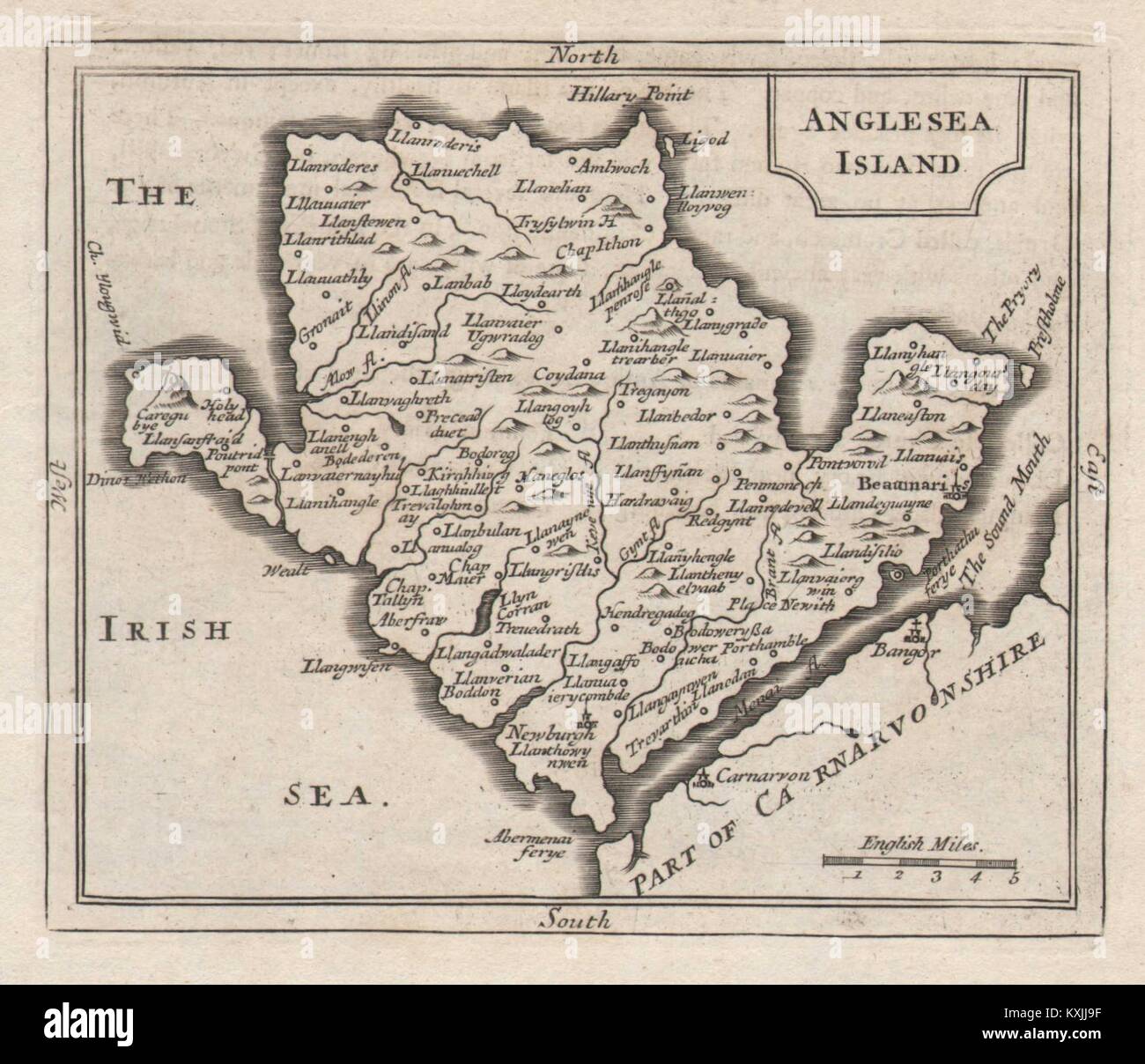 Antique map of Anglesea Island by John Seller / Francis Grose. Anglesey ...