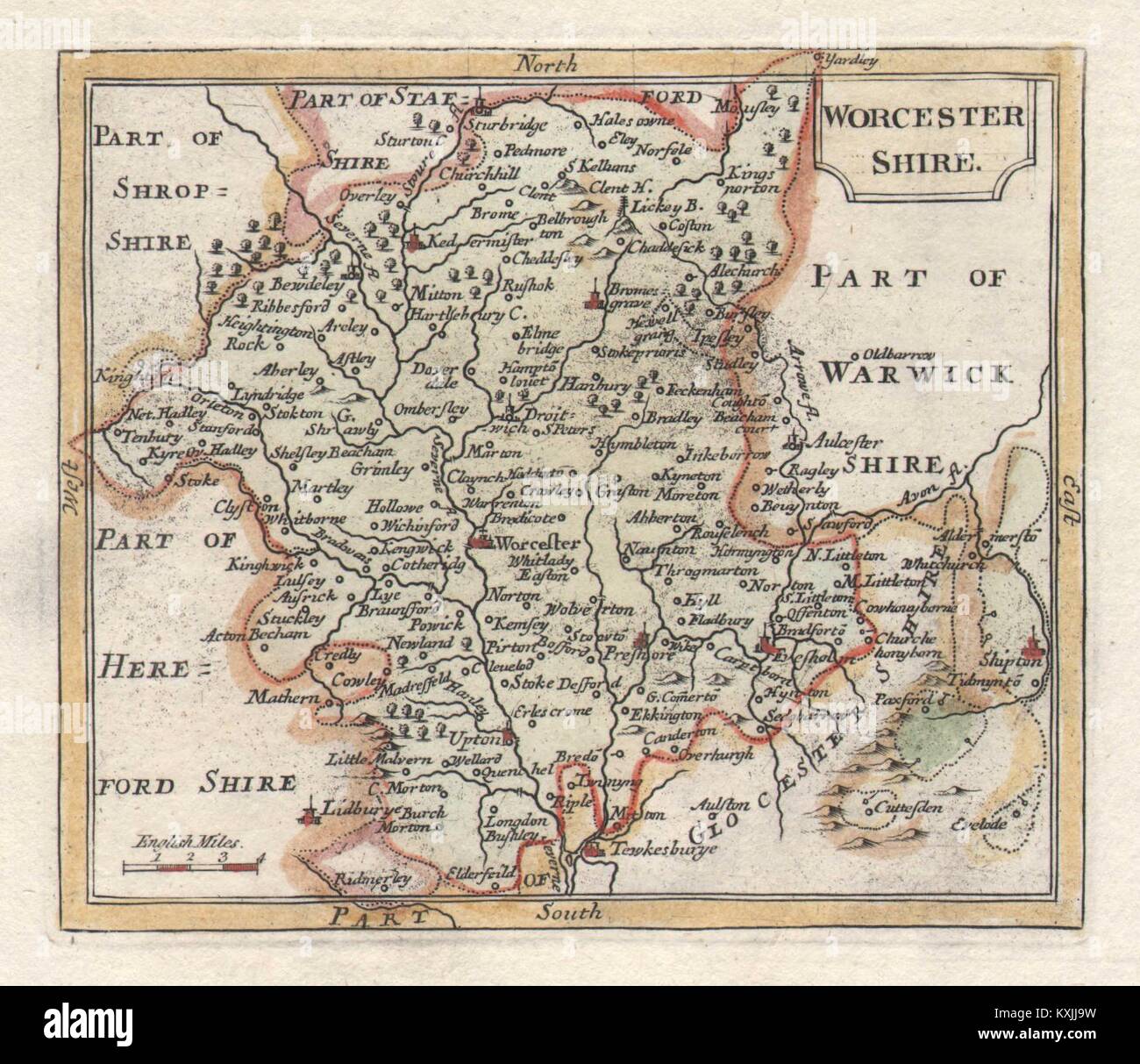 Map of worcestershire hi-res stock photography and images - Alamy
