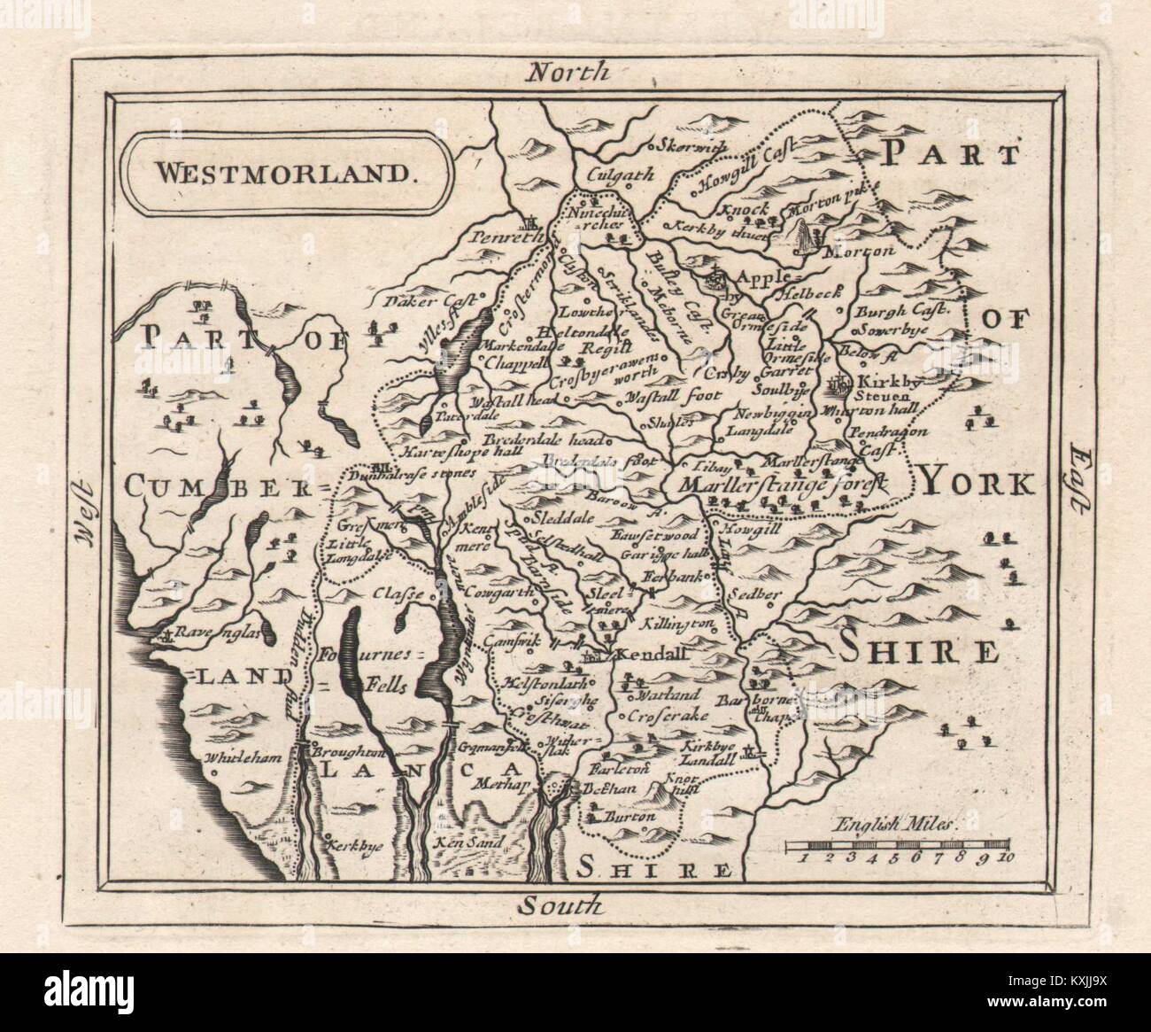 Westmorland england map hi-res stock photography and images - Alamy