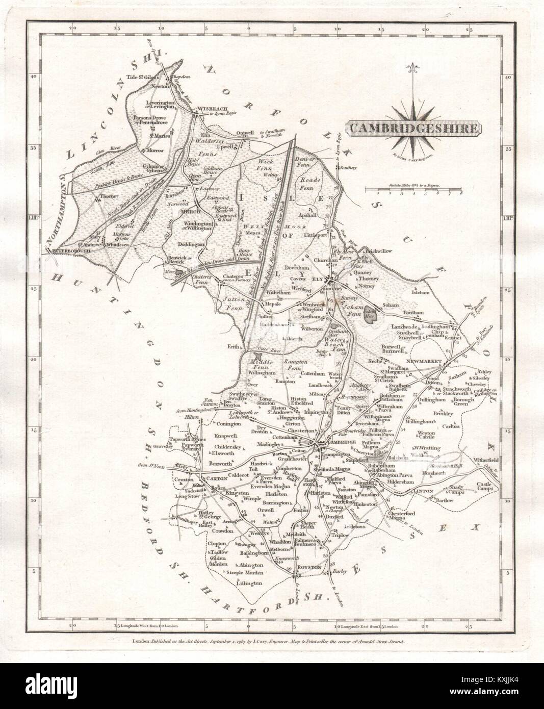 Old english county map john hi-res stock photography and images - Alamy