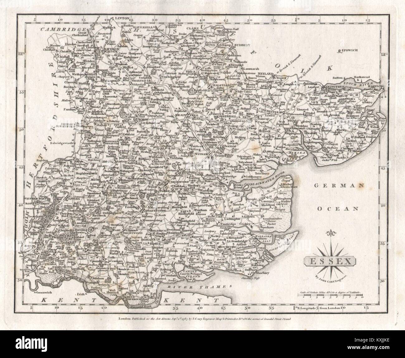 Old english county map john hi-res stock photography and images - Alamy
