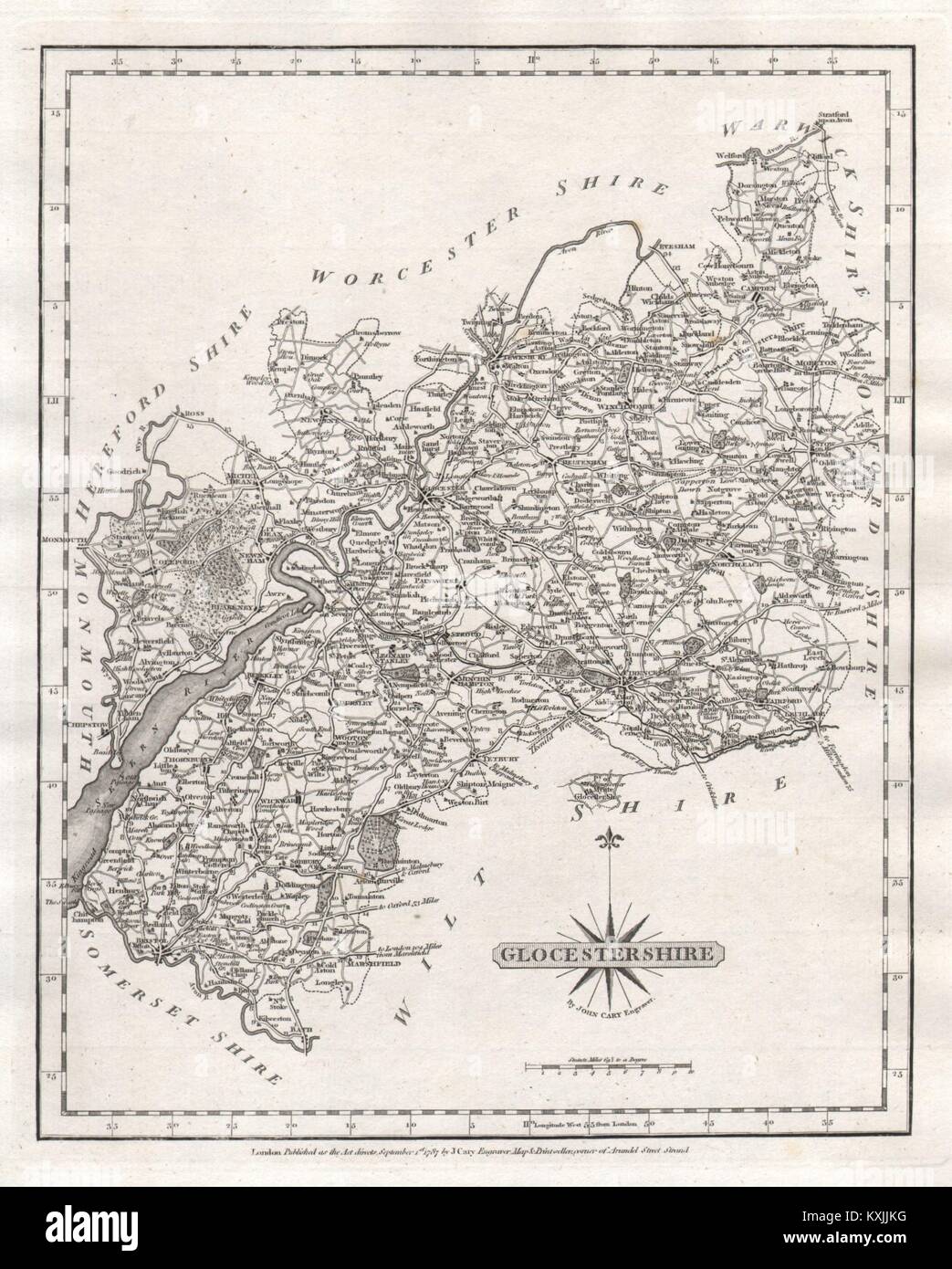 Old english county map john hi-res stock photography and images - Alamy