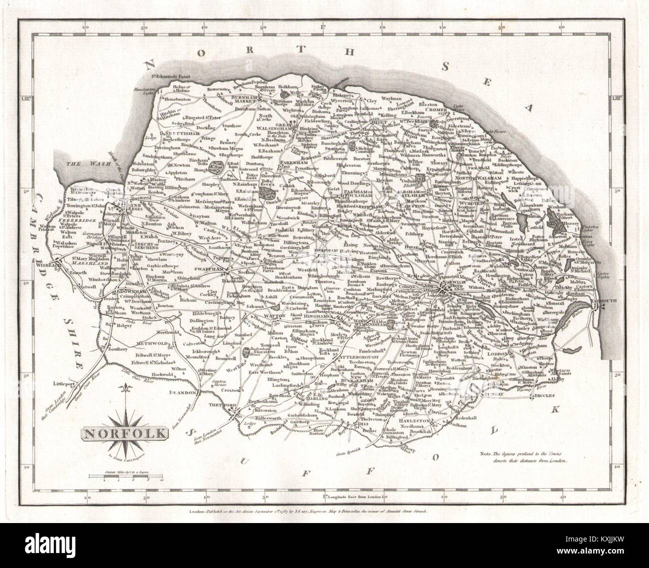 Old english county map john hi-res stock photography and images - Alamy