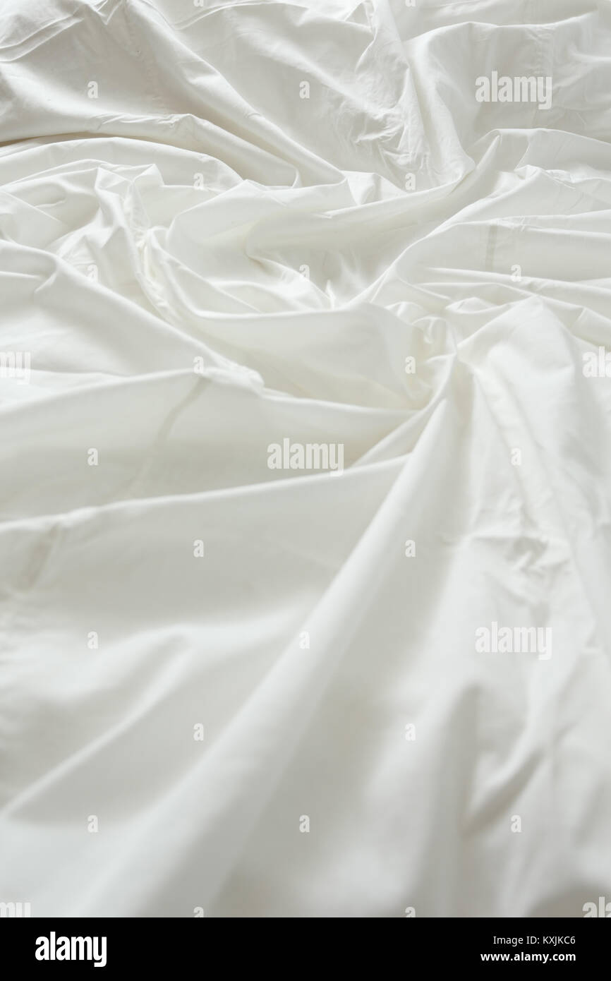 Bedding sheet after night sleep, top view Stock Photo - Alamy
