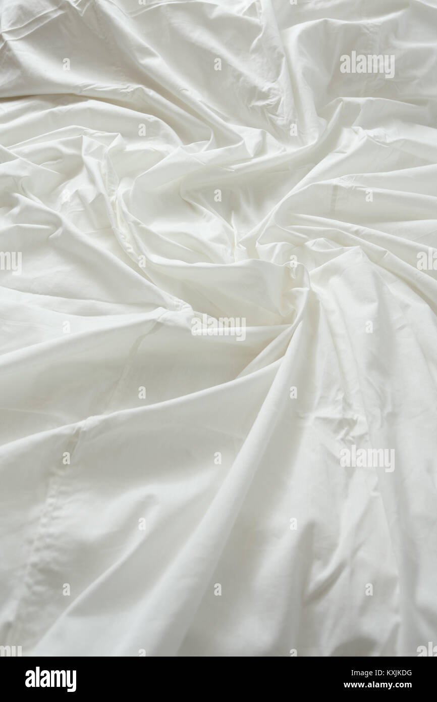 Bedding sheet after night sleep, top view Stock Photo - Alamy