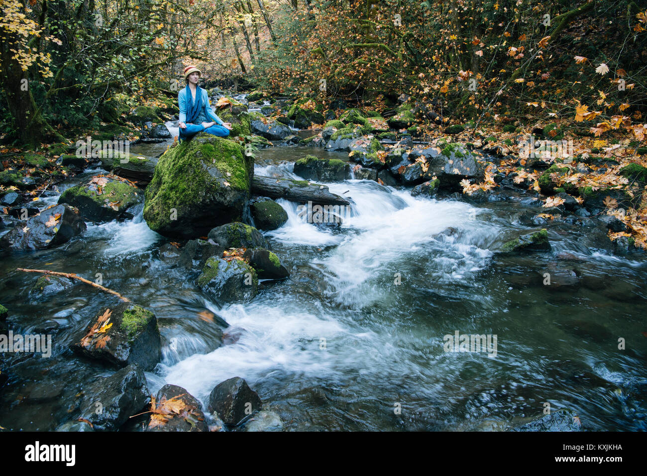 Woman connecting with nature Stock Photo - Alamy Woman connecting with nature Stock Photo - Alamy