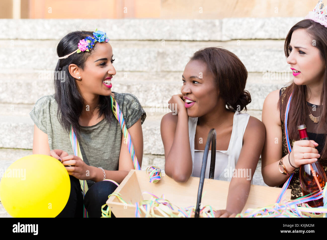 Girls celebrating together on bachelorette party Stock Photo - Alamy