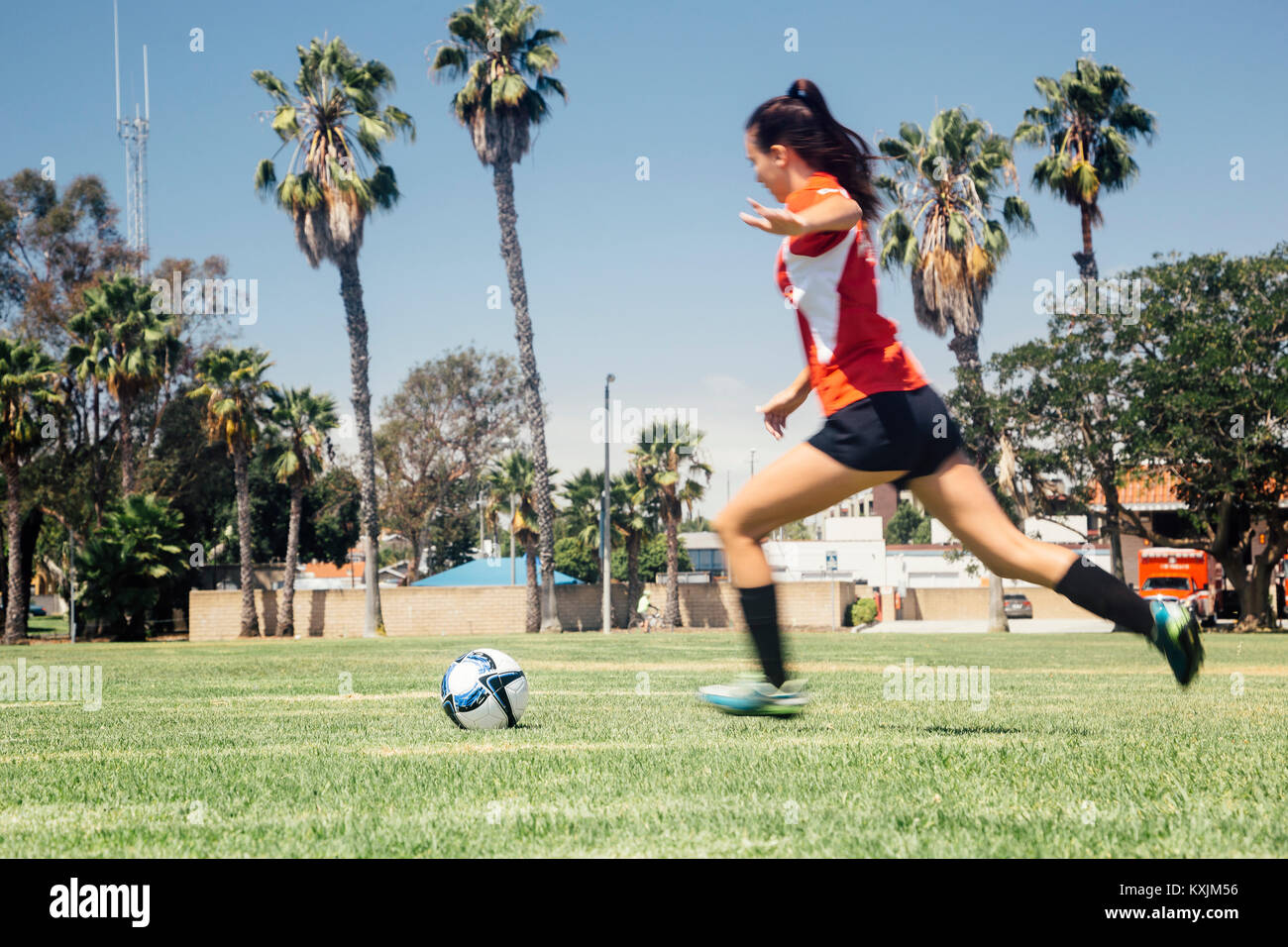 Ball kick full length hi-res stock photography and images - Alamy