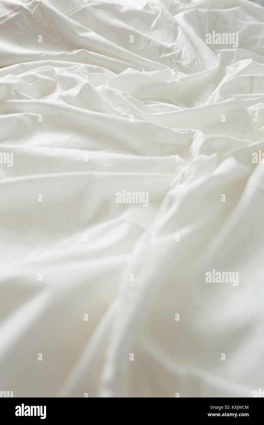 Bedding sheet after night sleep, top view Stock Photo - Alamy