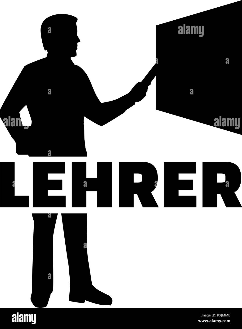 Teacher silhouette classroom Stock Vector Images - Alamy