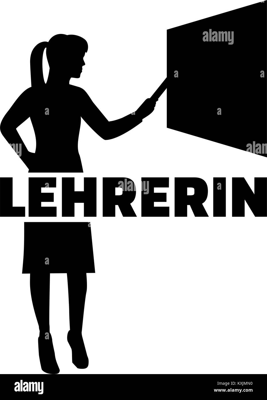 Female teacher at blackboard with german job title Stock Vector Image ...
